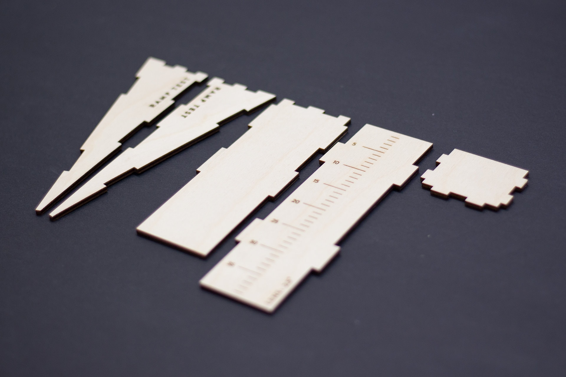 Laser Cutting & Engraving Ramp Test Digital Files, CO2 Lens Focal Depth ...