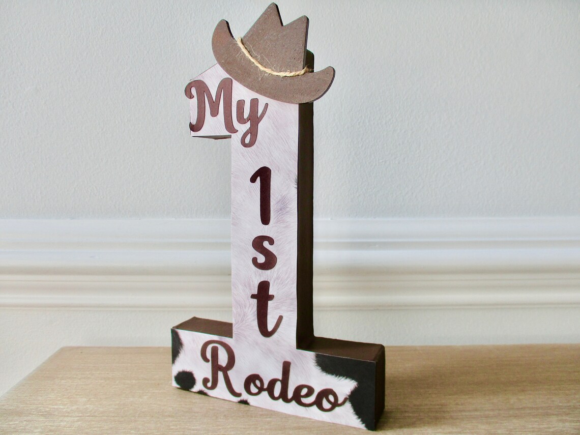 My First Rodeo Birthday Photo Prop, Centerpiece, Cowboy Birthday - Etsy