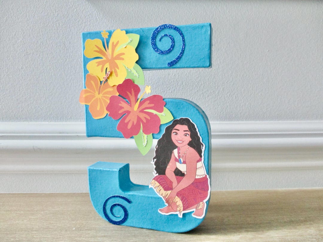8 In. "moana" Birthday Photo Prop, Decorations, Centerpiece, , Pink ...