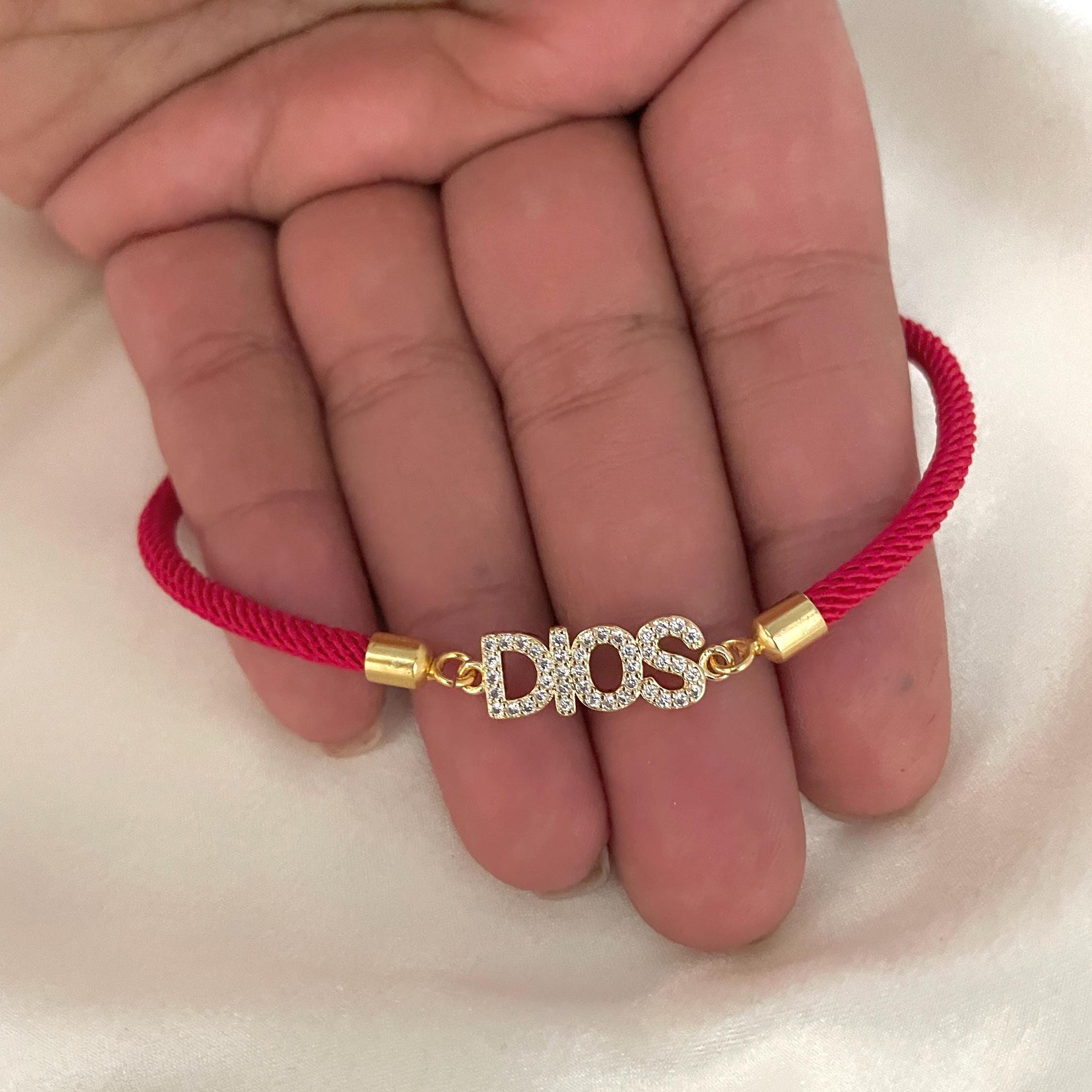 Dios Bracelet, Red Bracelet, God Bracelet, Adjustable Bracelet ...