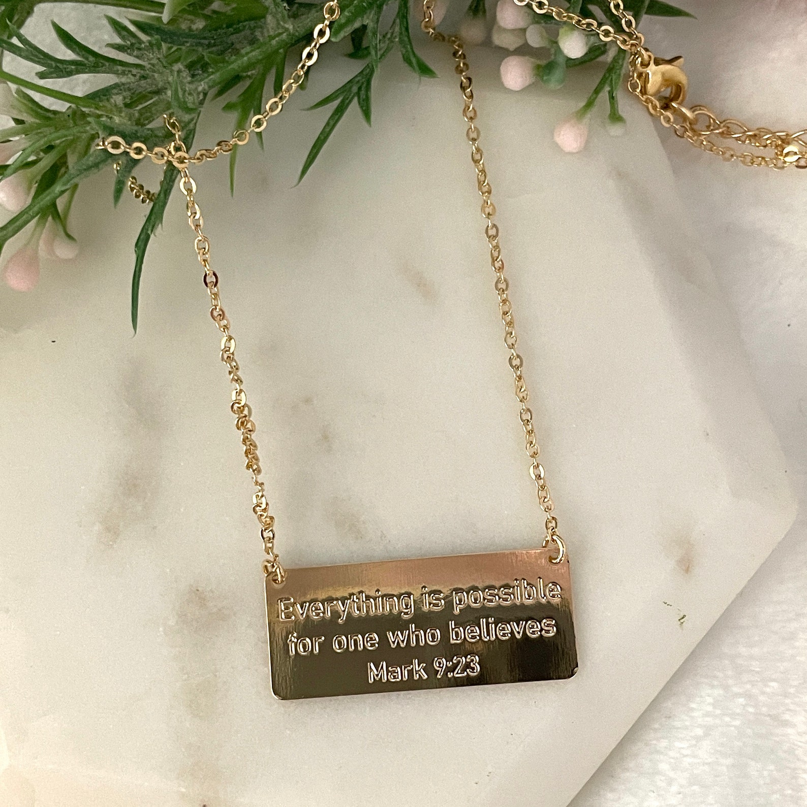 Bible Verse Necklace, Mark 9:23 Necklace, Christian Necklace, Scripture ...