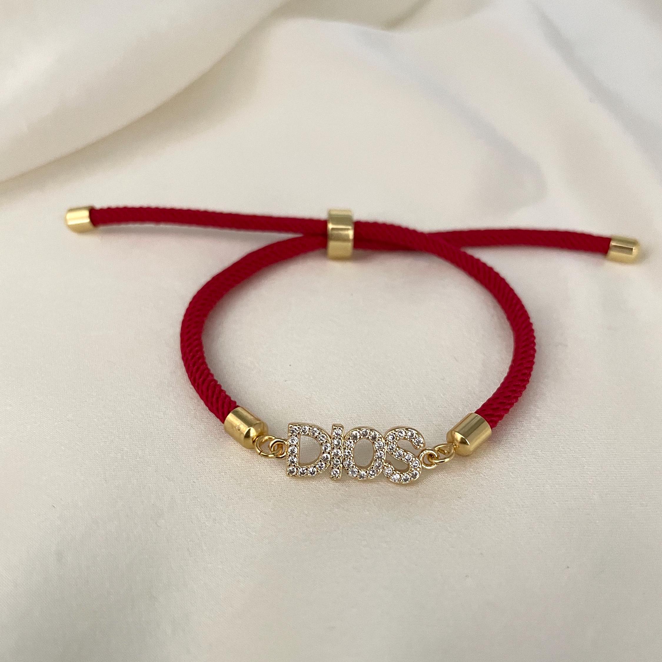 Dios Bracelet, Red Bracelet, God Bracelet, Adjustable Bracelet ...