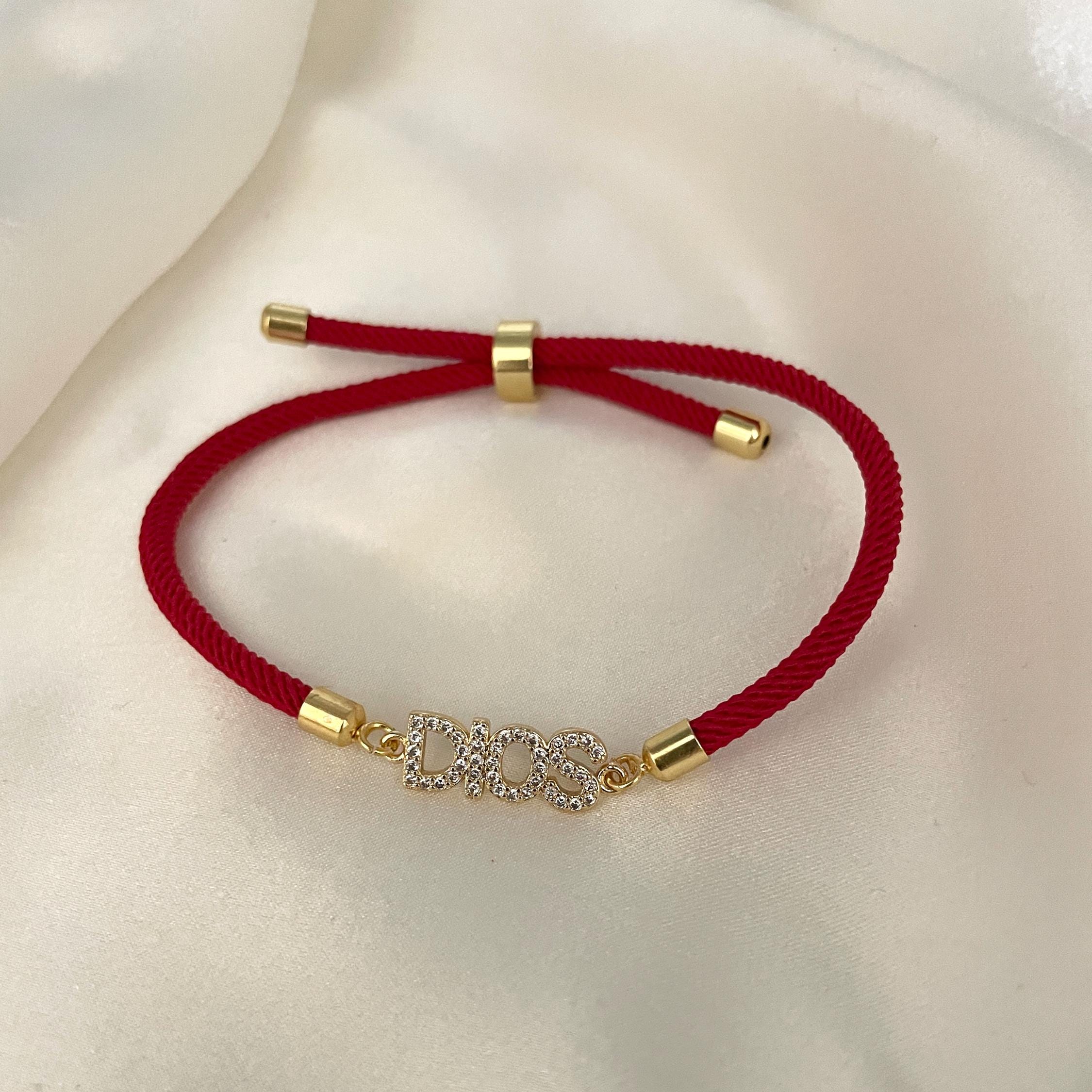 Dios Bracelet, Red Bracelet, God Bracelet, Adjustable Bracelet ...