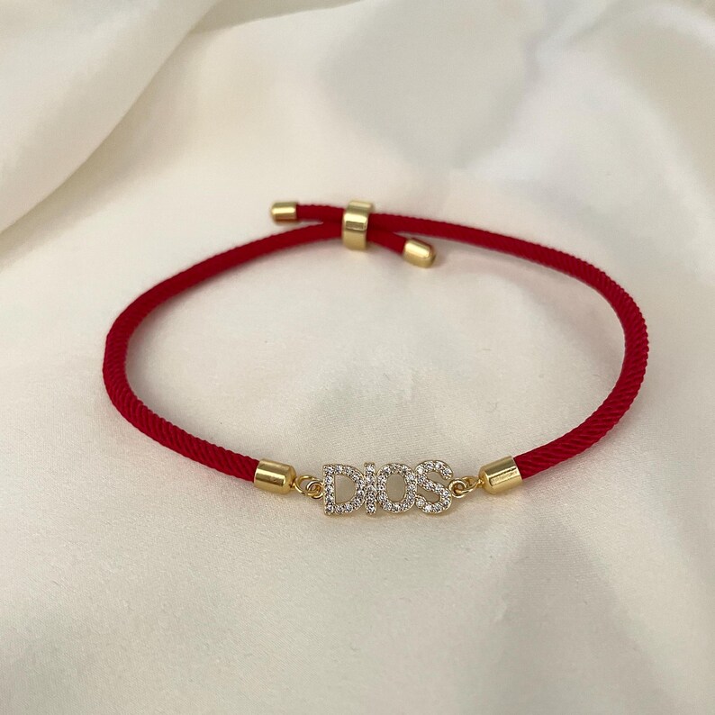 Dios Bracelet, Red Bracelet, God Bracelet, Adjustable Bracelet ...