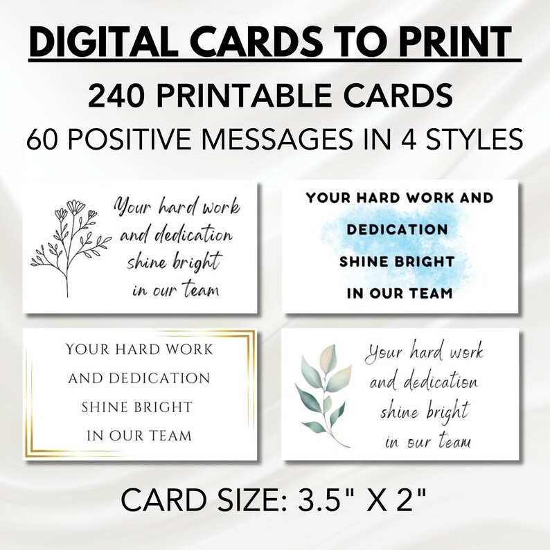 Printable Affirmation Cards, Encouragement Notes, Gratitude Notes, Work ...