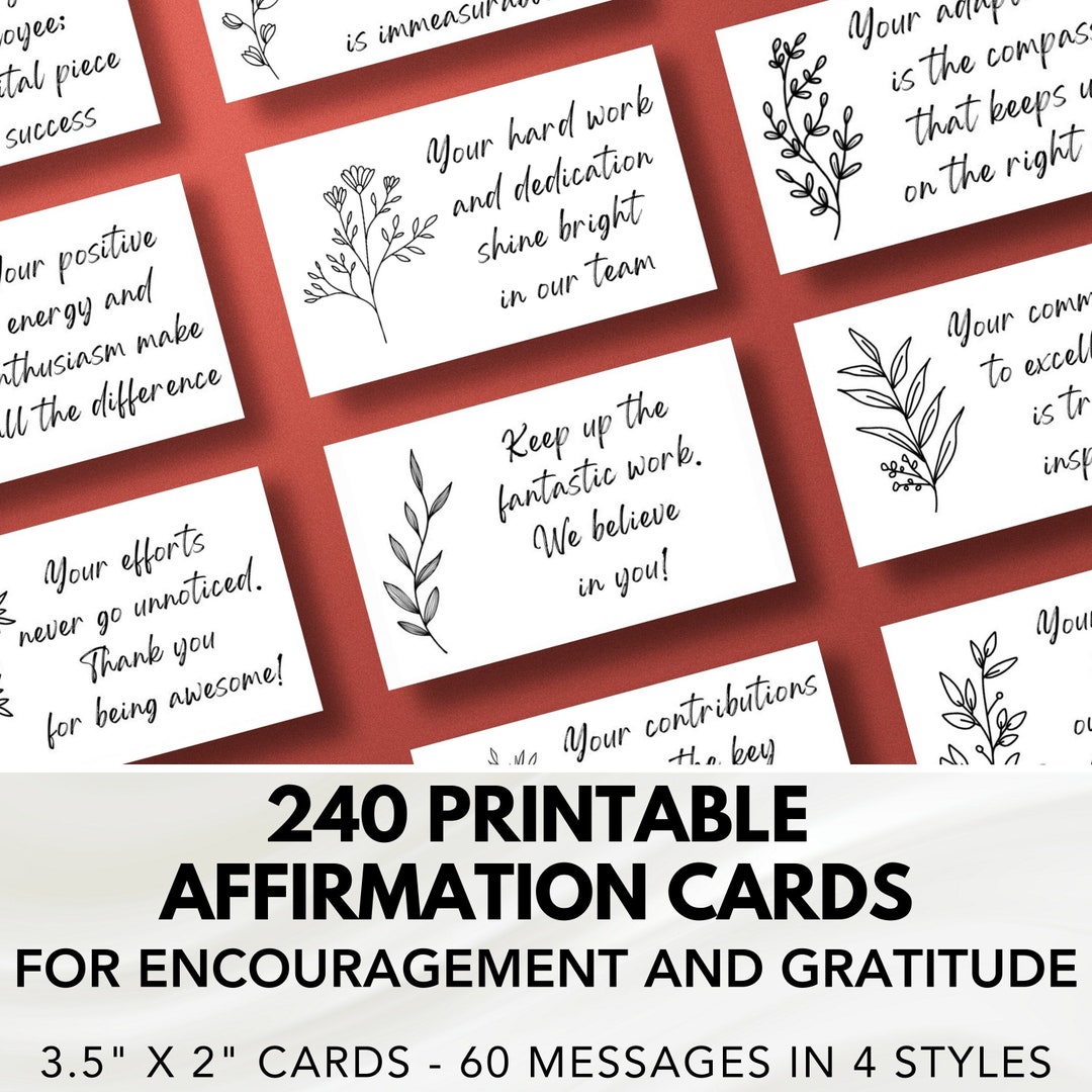 Printable Affirmation Cards, Encouragement Notes, Gratitude Notes, Work ...