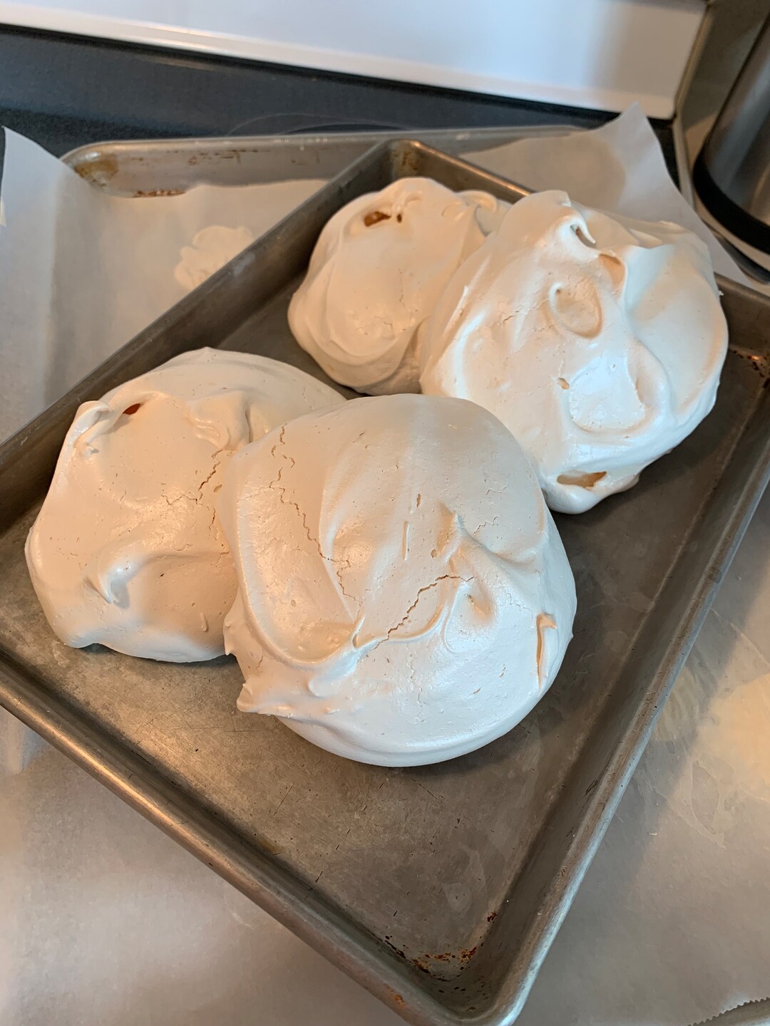 4 Large French Meringue Clouds-meringue Cookies-pavlova-patisserie Meringues-meringues-meringue ...