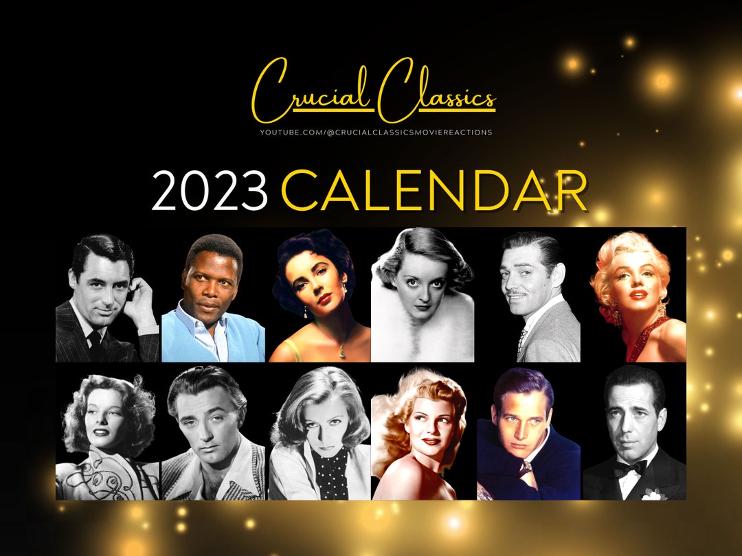 2023 Calendar Classic Movie Stars Digital 8.5 X 11 Size - Etsy