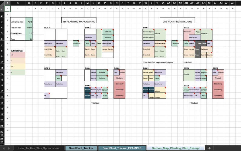 Zone 6 Garden Planner! Plan With Ease! Intuitive and Google Sheet ...
