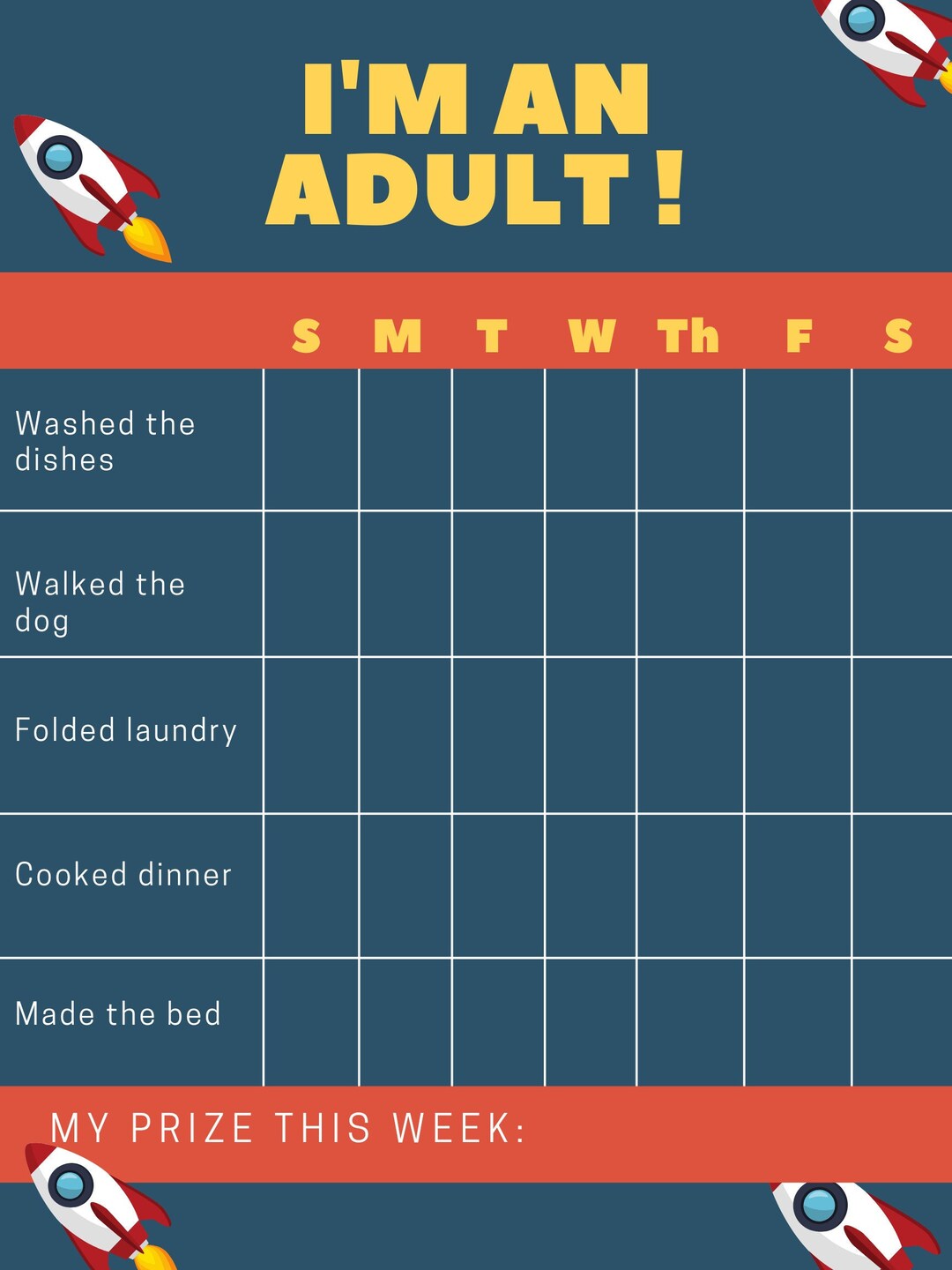 Funny Chore Chart for Adults - Etsy