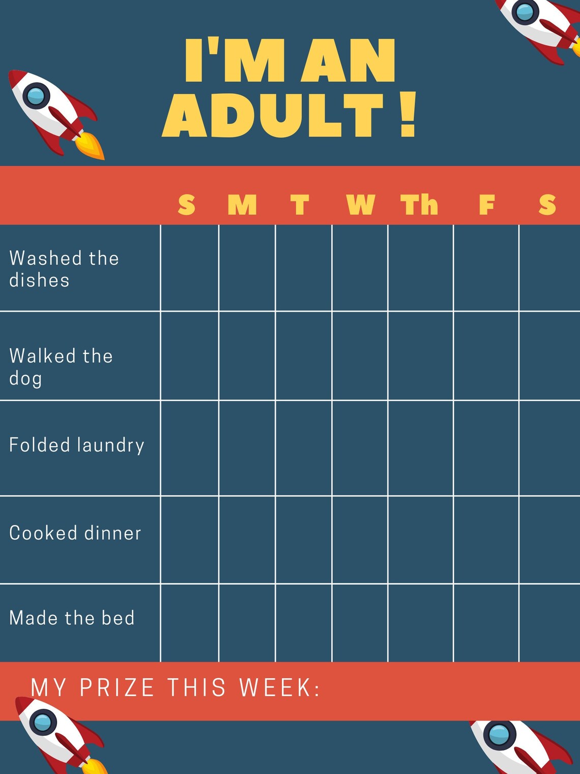 Funny Chore Chart for Adults - Etsy