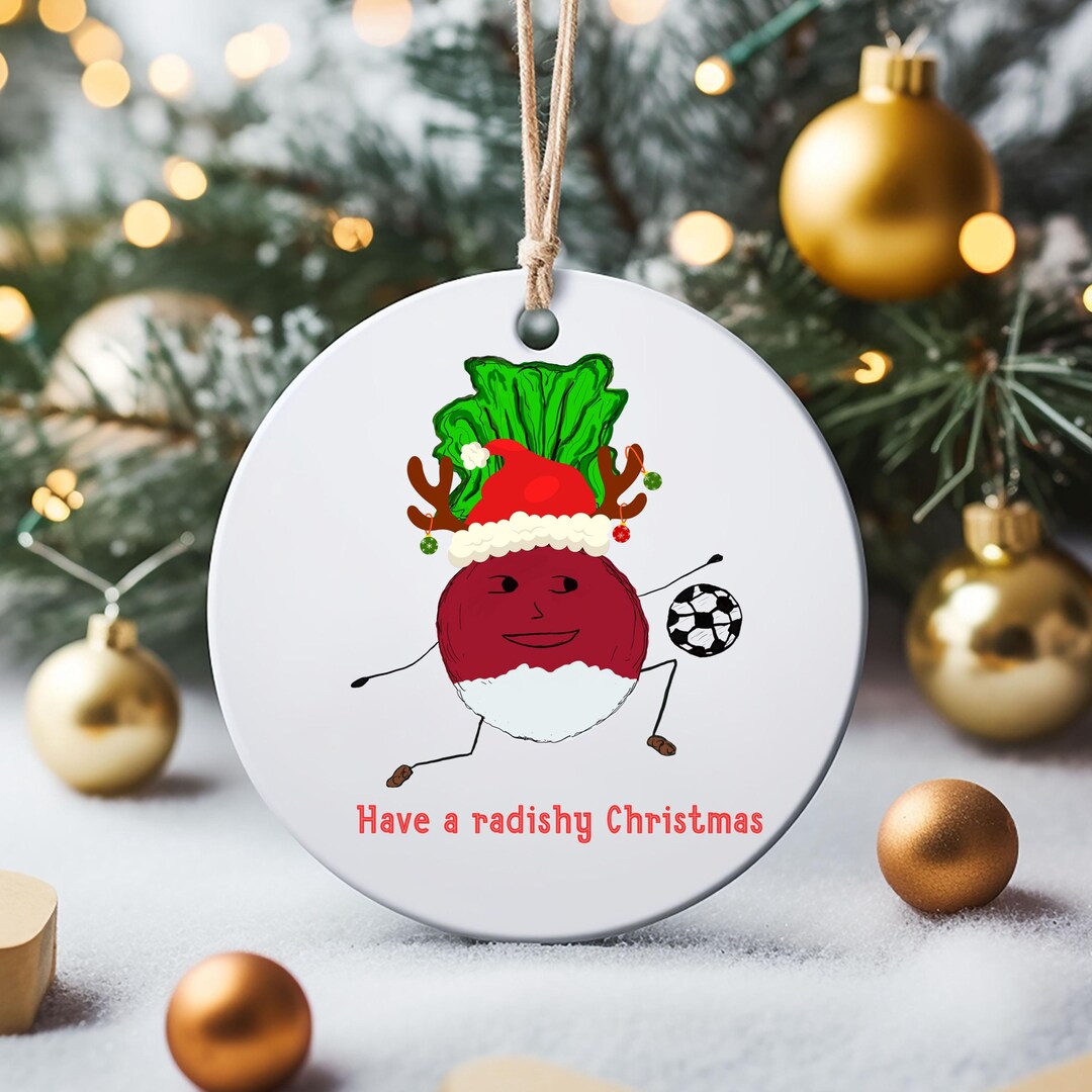 Soccer Playing Radish Ornament, Cute Radish, Exercising Radish, Funny ...