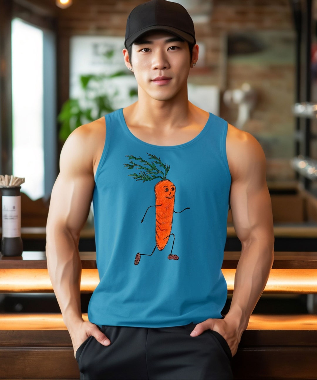Running Carrot Tank Top, Cute Carrot Shirt, Exercising Carrot, Funny ...
