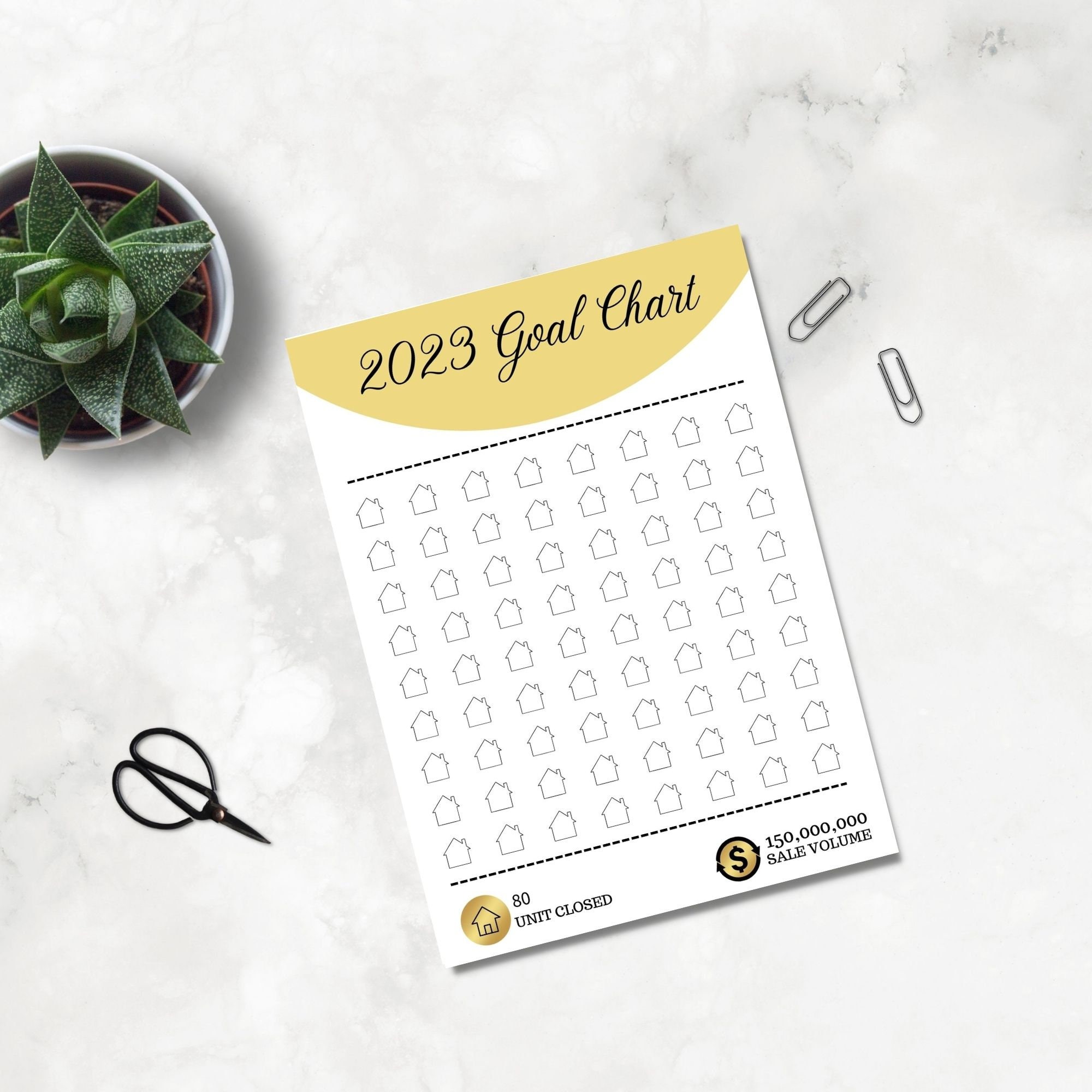 Real Estate Goal Chart Template Real Estate Goal Tracker - Etsy