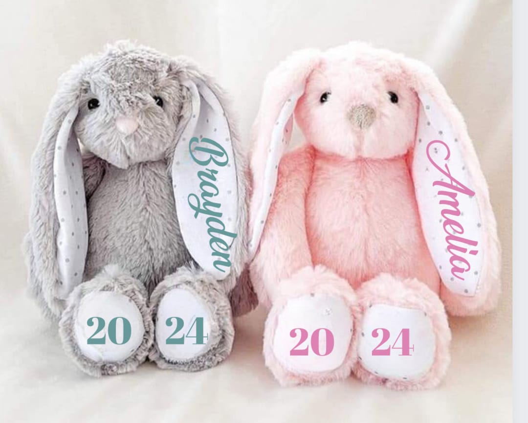 Custom Bunny Rabbit Plush,personalized Bunny,flower Girl Bunny Rabbit ...