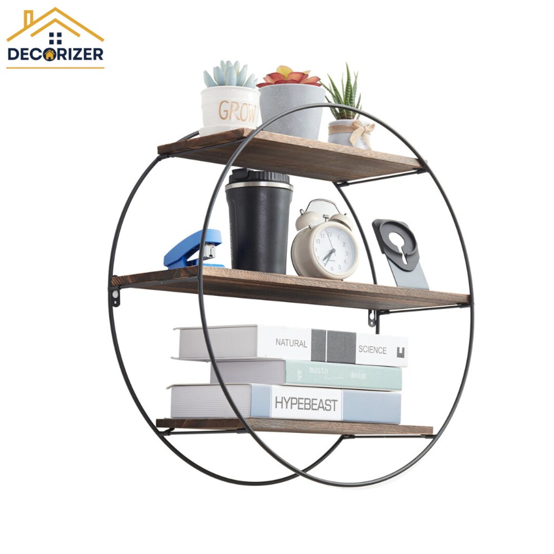 3 Tier Wall Mounted Floating Shelves Black Pipe Wall Mounted Shelf Pipe ...