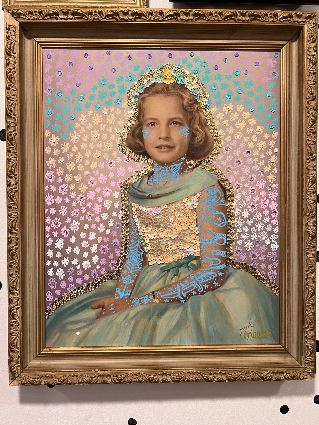 Wall of Death Beth Sequin Art / Maximalist Art / Bold Wall - Etsy