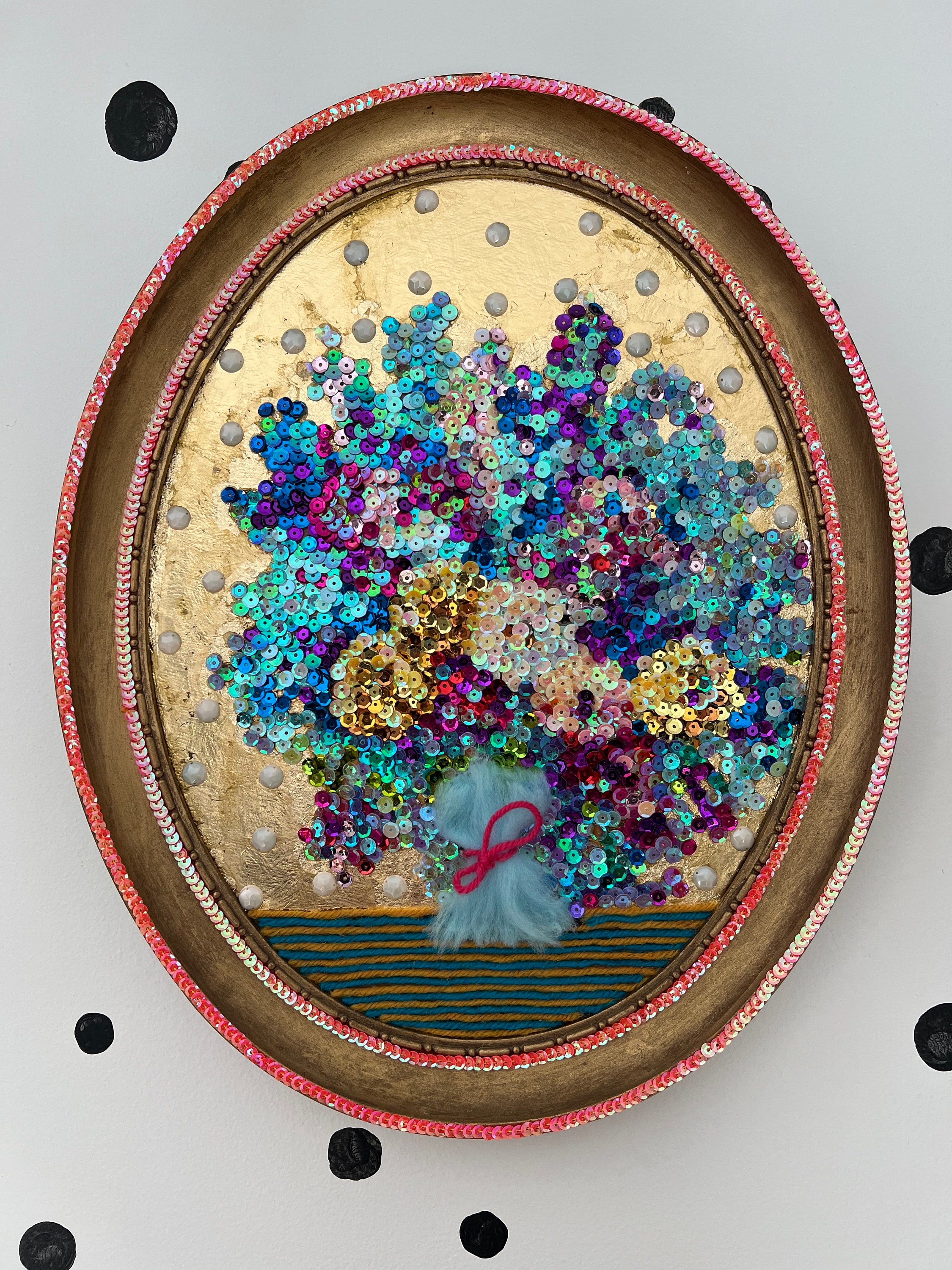 Blübell Blooms Sequin Art / Maximalist Art / Bold Wall Decor / Floral ...