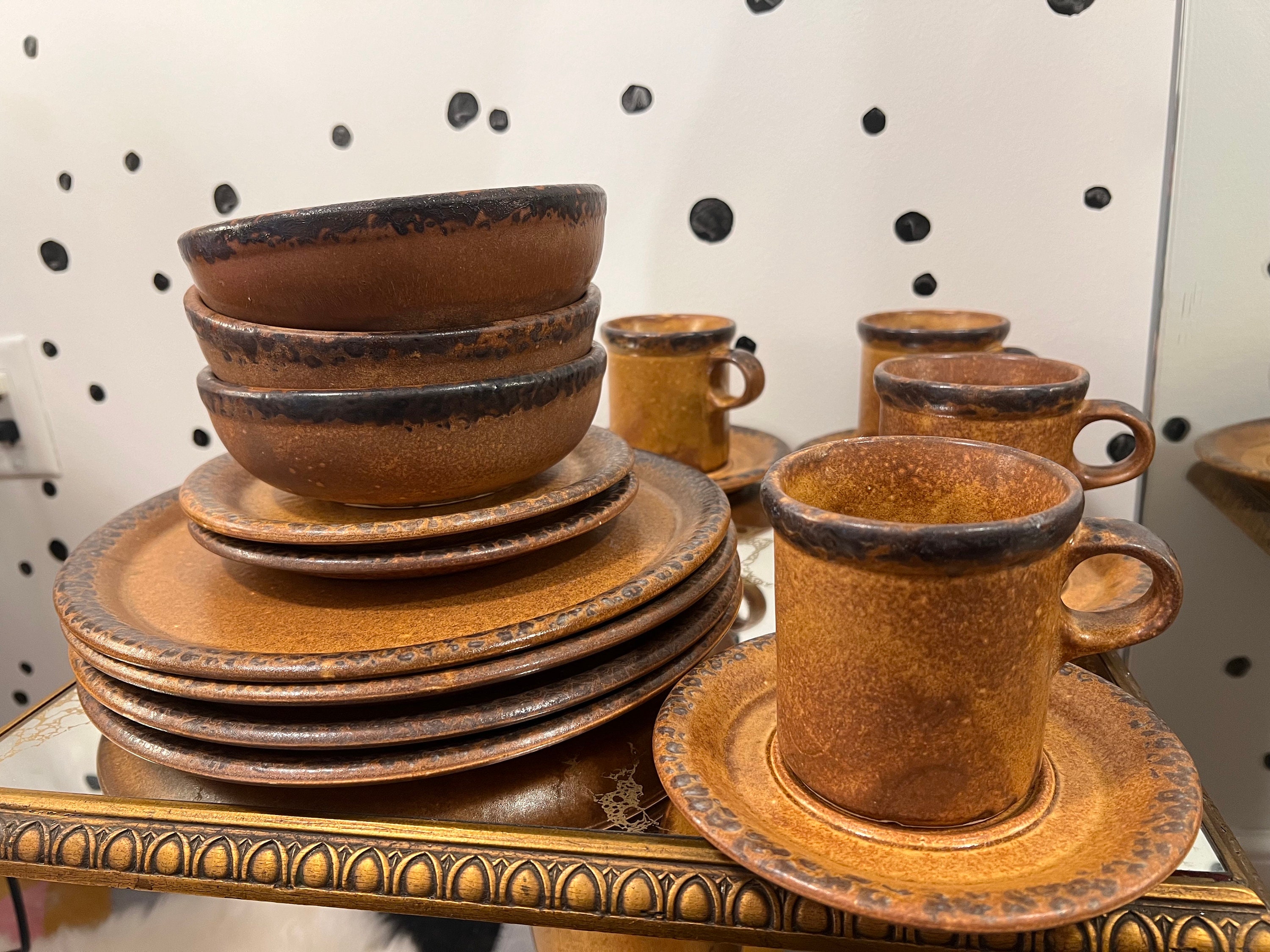 1970s Mccoy Pottery Canyon Mesa Dish Ware Set Mccoy Dinnerware Dinner ...