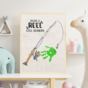 You're a Reel Cool Grandpa Fish Handprint Art Fishing - Etsy