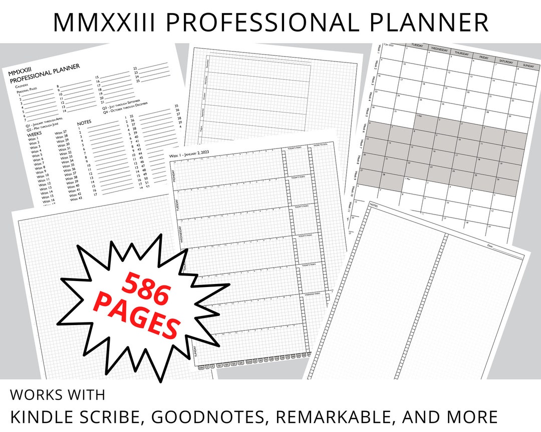 MMXXIII 2023 Professional Digital Planner With Clickable Links kindle ...