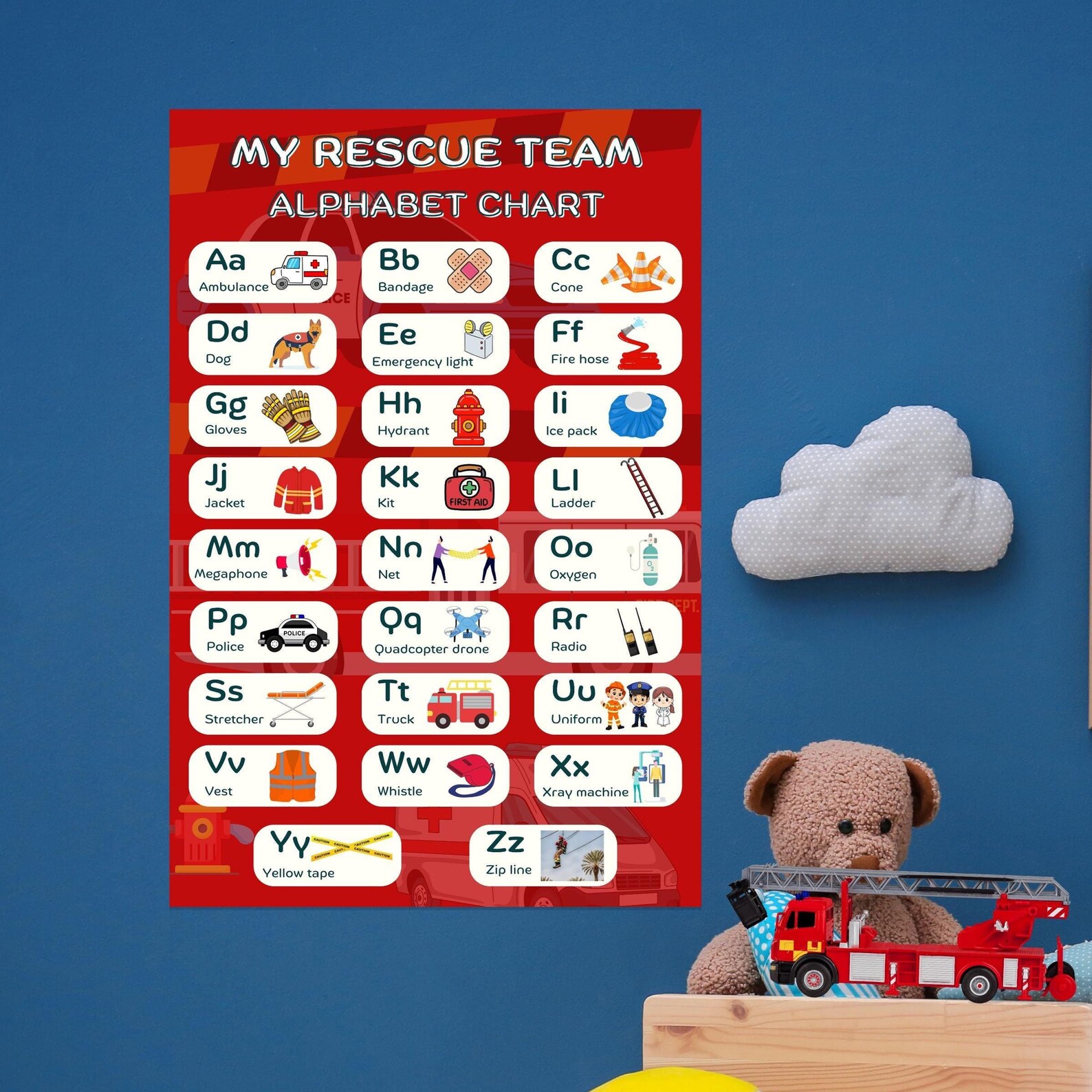 Rescue Team Alphabet Chart / ABC Chart / Rescue Team ABC Vocabulary ...