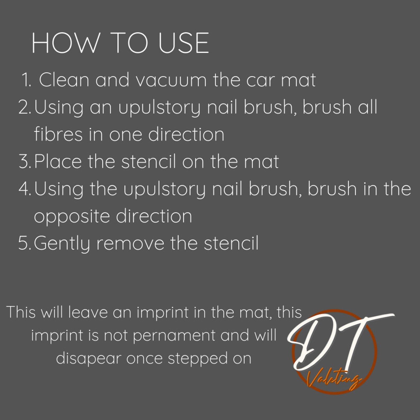 Detailing Valeting Carpet Stencil | Acrylic Stencil | Car Mat Detail ...