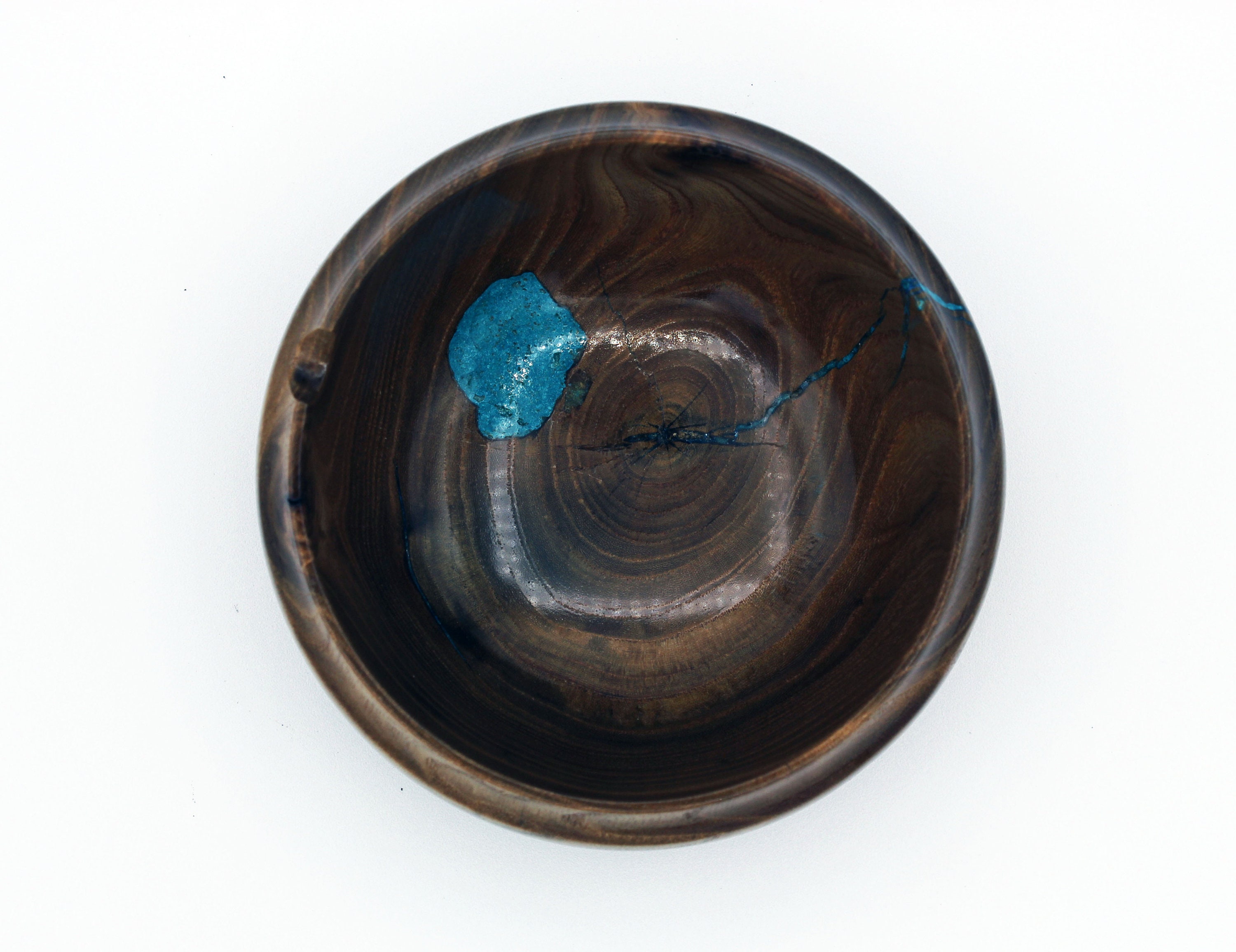 Elm and Black Walnut Salt Cellar With Electric Blue Epoxy - 20240119A ...