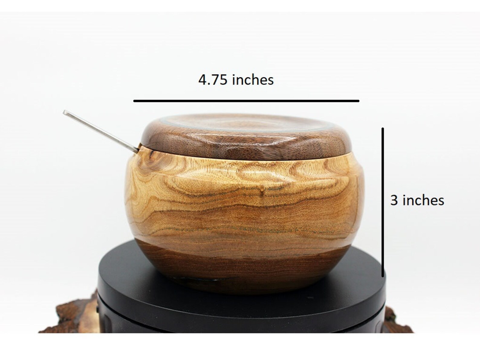 Elm and Black Walnut Salt Cellar With Electric Blue Epoxy - 20240119A ...