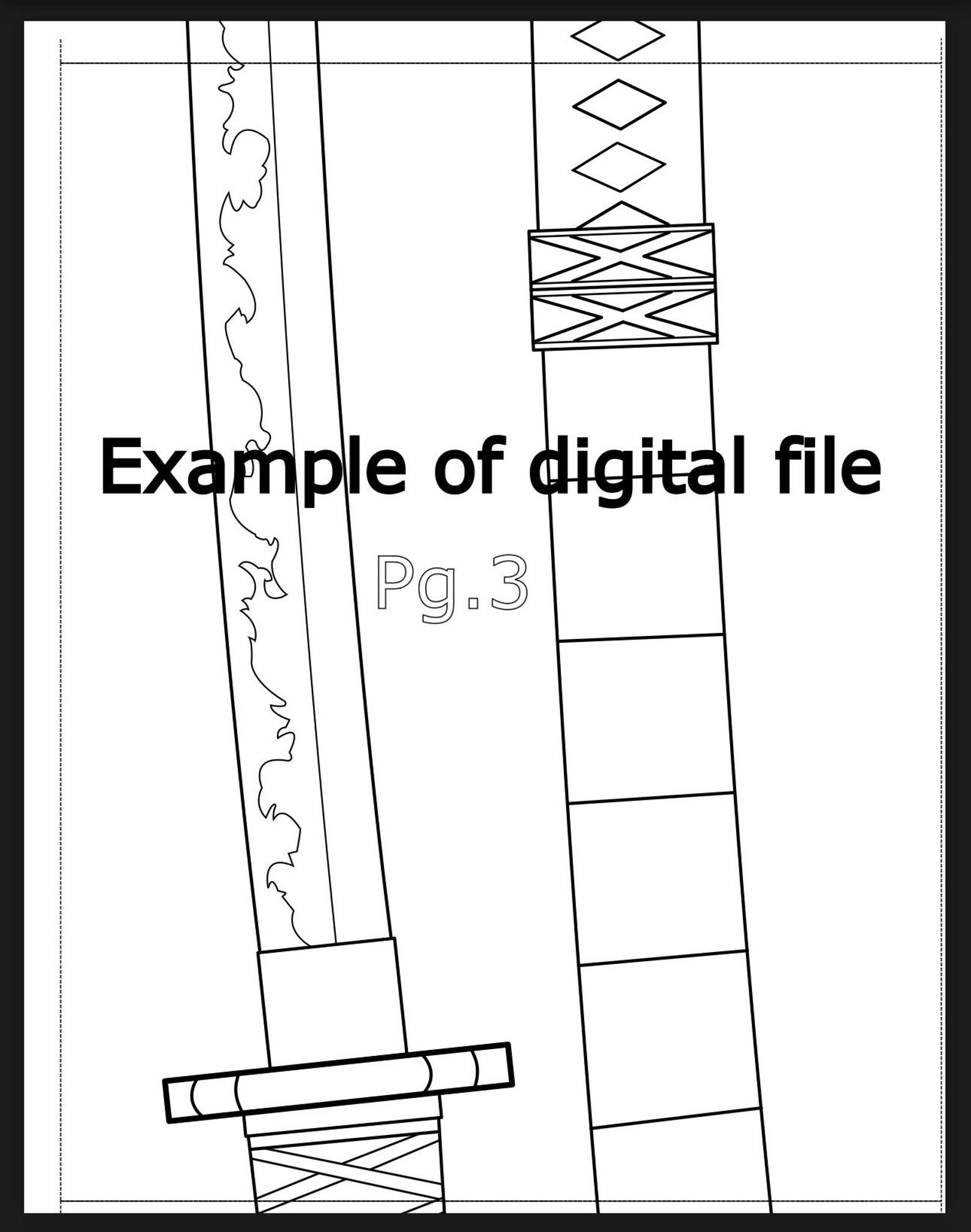Zoro Katana Kitetsu Download Template - Etsy