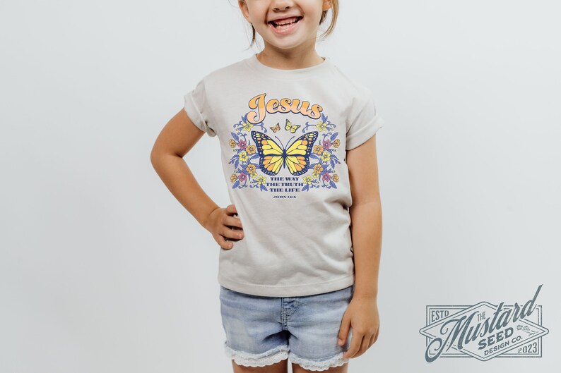 Retro Christian Png Jesus the Way Truth Life Butterfly Sublimation File PNG Tshirt Design ...