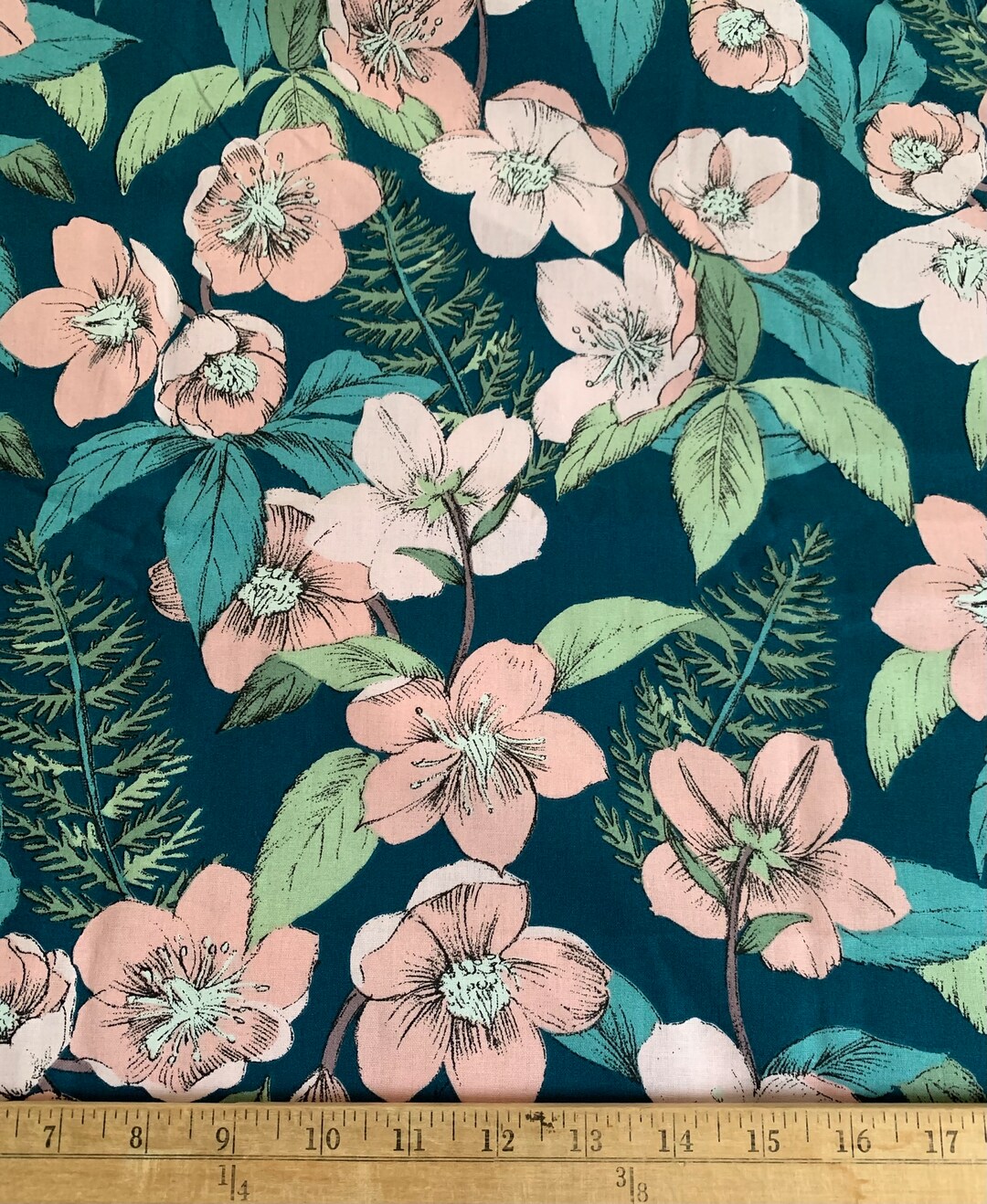 Hellebore Floral Fabric by Stof | High Quality Cotton | Sewing | Crafts ...
