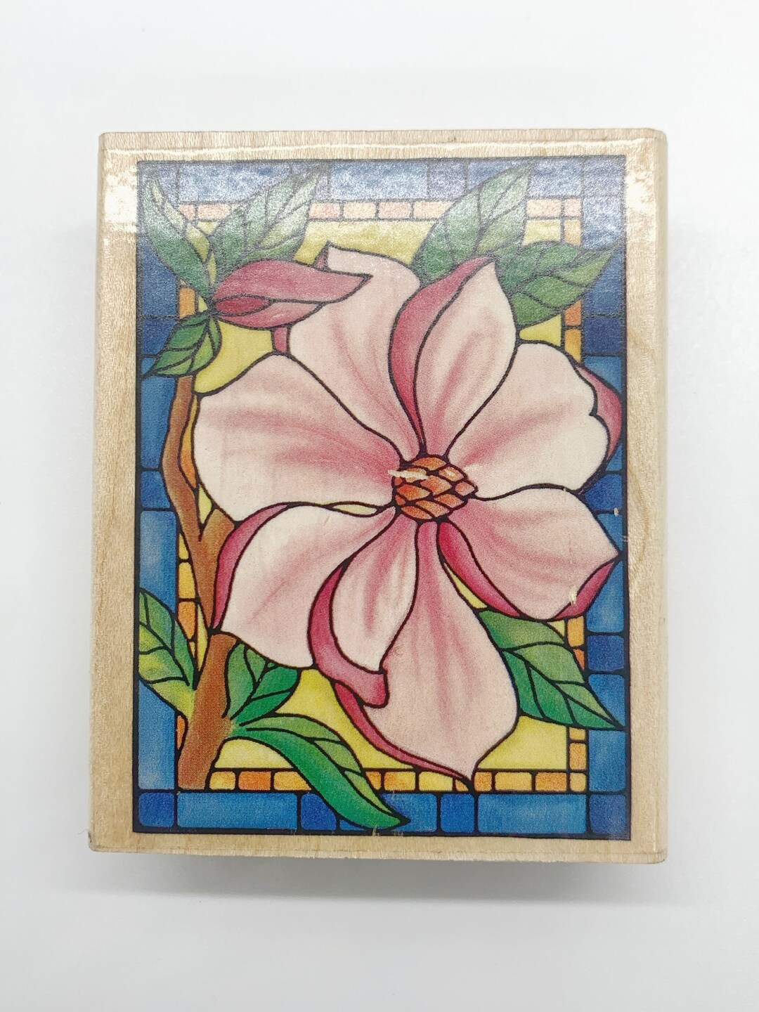 Stain Glass Magnolia Rubber Stamp | Berkeley, CA | Rubber Stampede ...