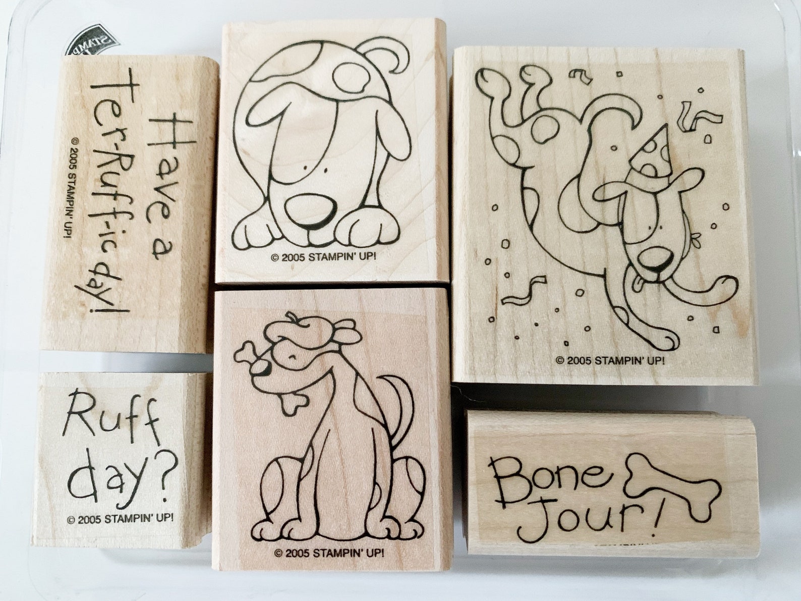Stampin Up Stamp Set Ruff Day Wooden Stamp Set 2005 Dog Theme Set of 6 Arts & Crafts - Etsy