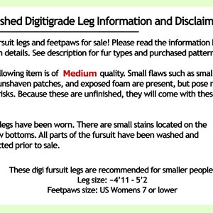 Unfinished Digitigrade Fursuit Legs READ DESCRIPTION - Etsy UK