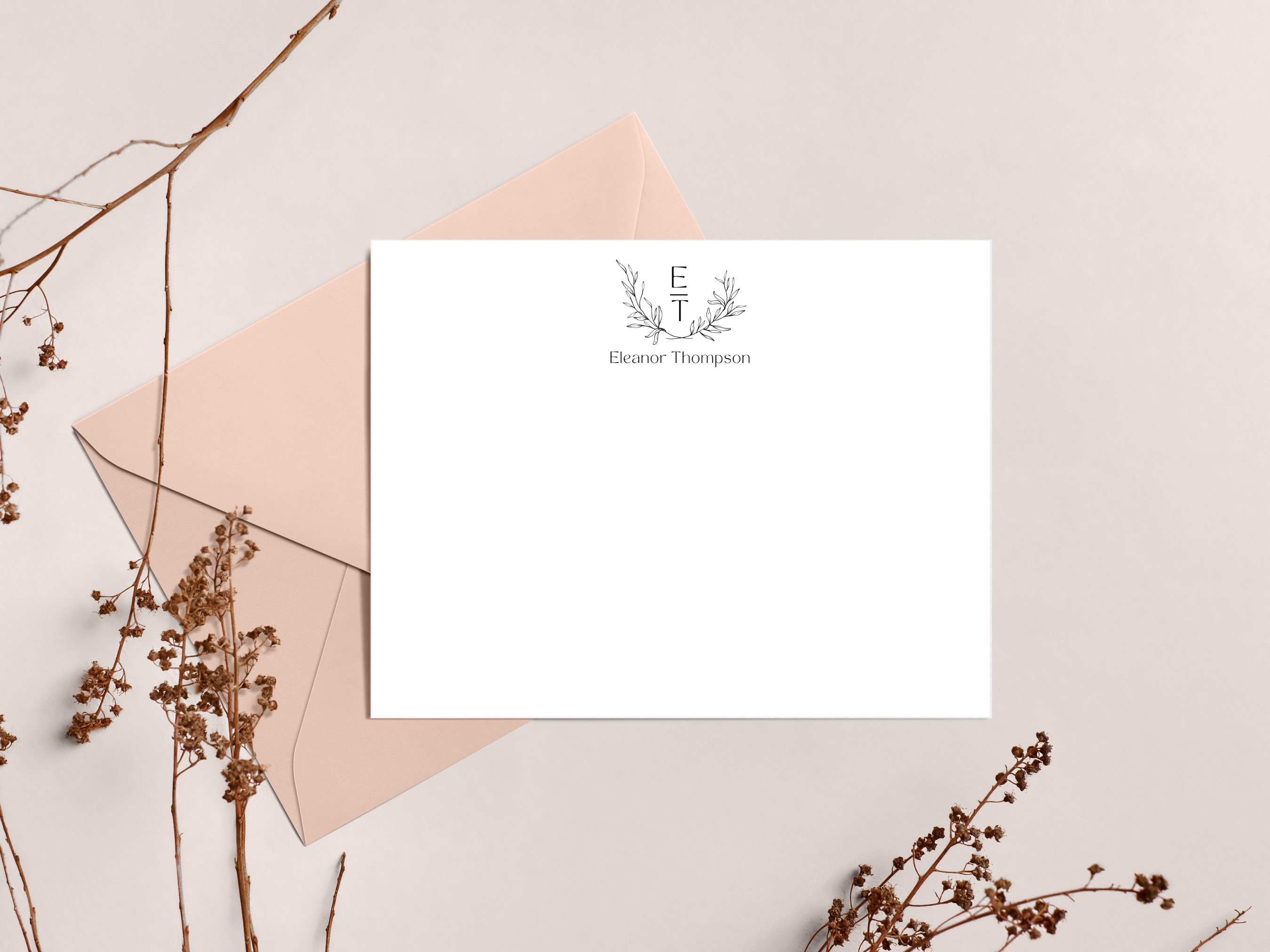 Personalized Monogram Notecard Initial Notecard Vintage - Etsy