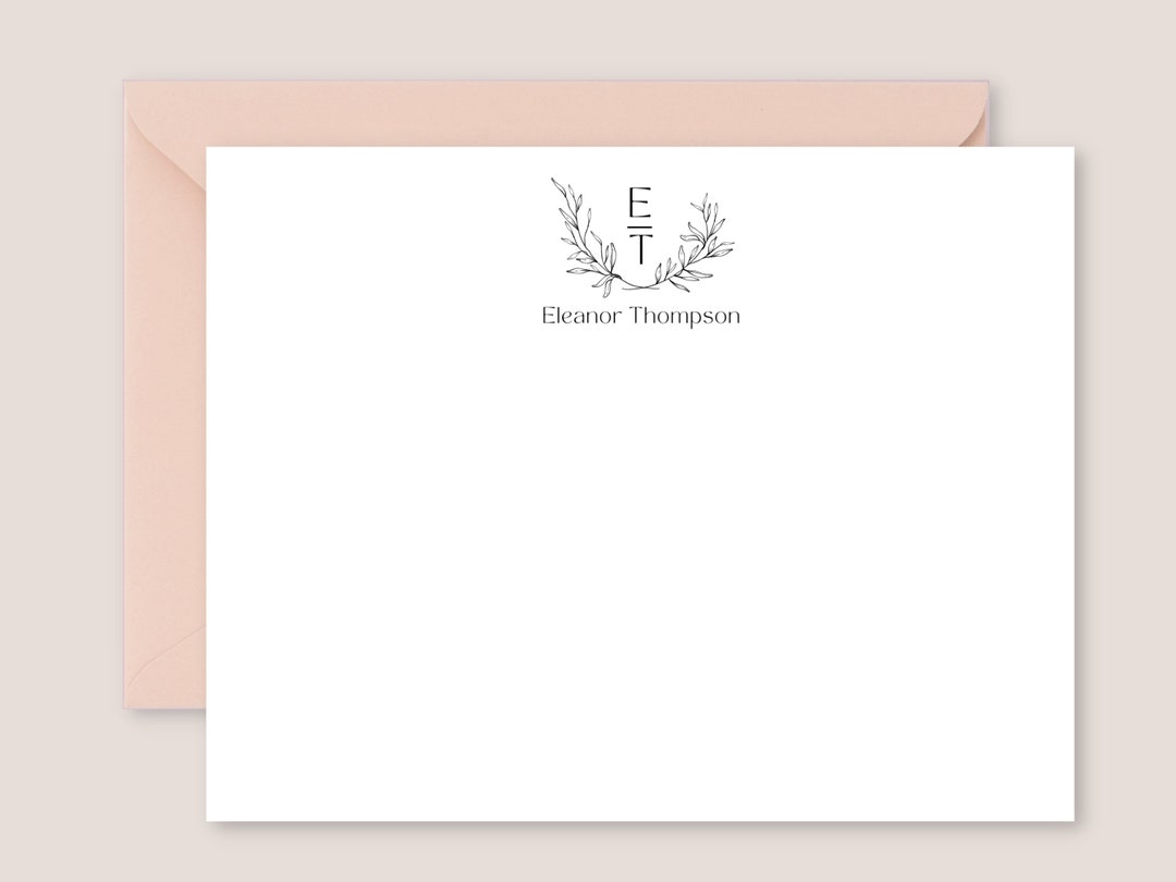 Personalized Monogram Notecard Initial Notecard Vintage - Etsy