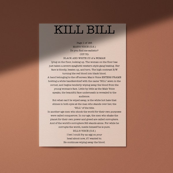 Kill Bill Quote Poster - Etsy