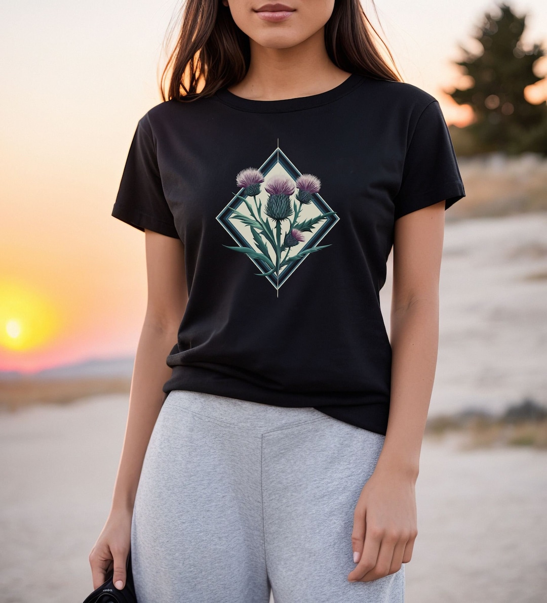 Wildflower Thistle Shirt, Botany Shirt, Garden Lover Tshirt, Wildflower ...