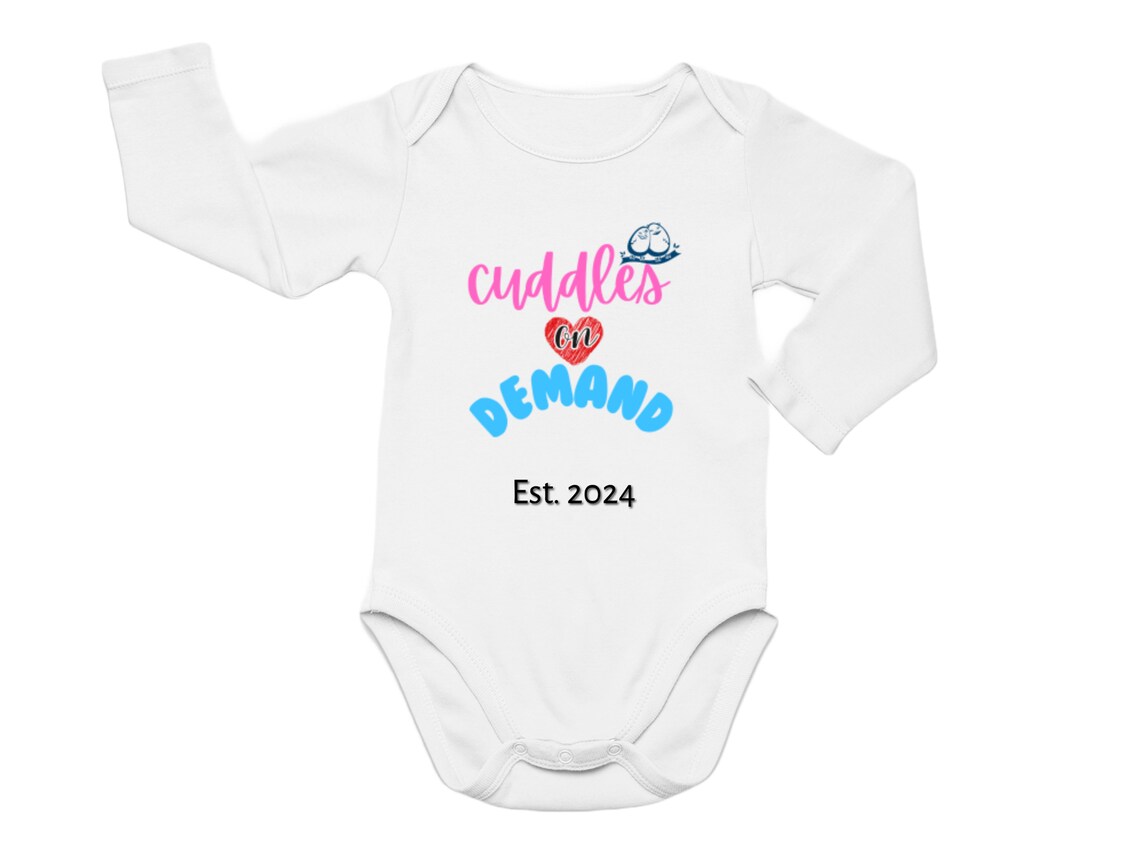 Custom 'cuddles on Demand' Baby Grow - Personalized Name Bodysuit, a ...