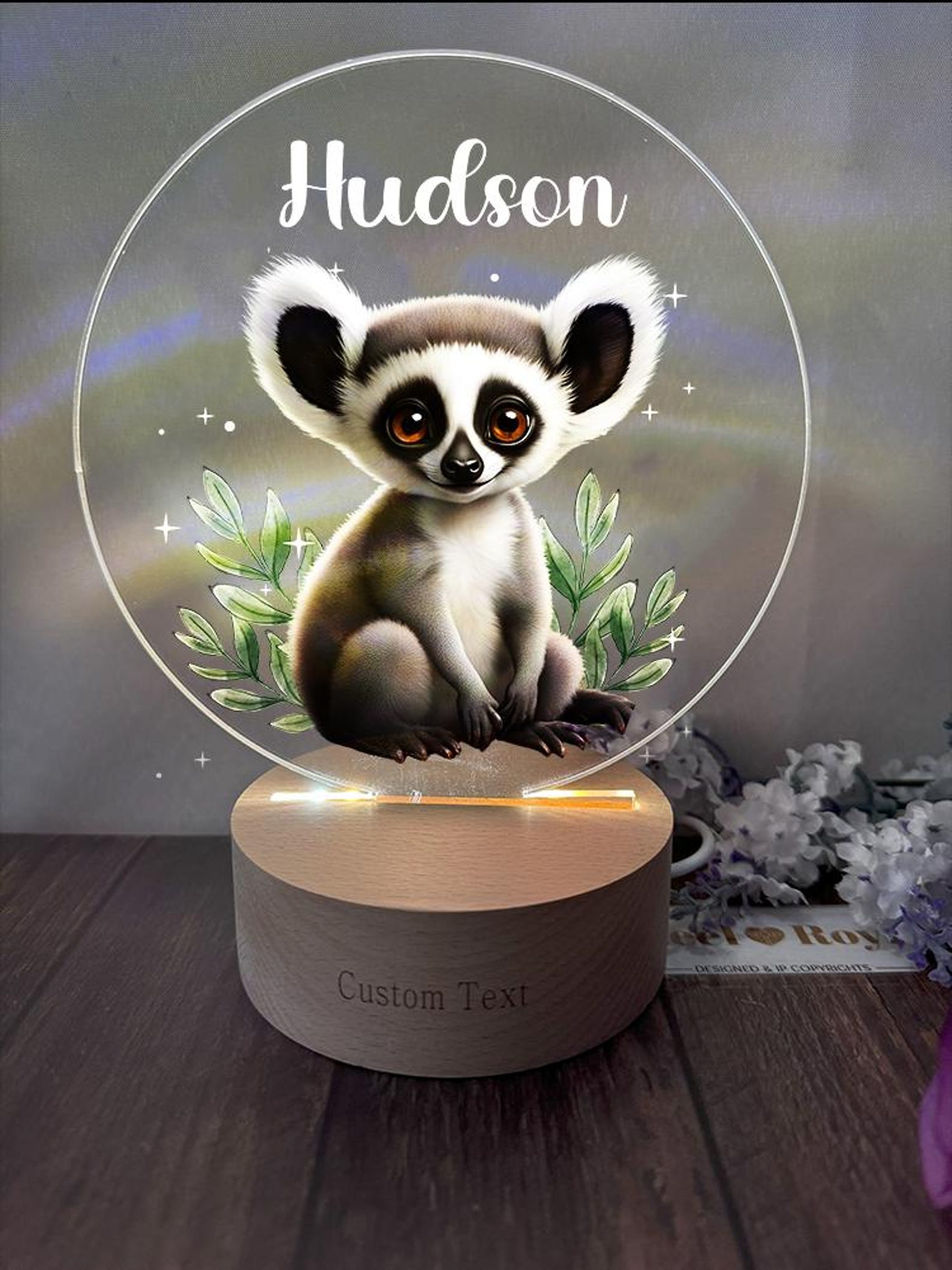 Custom Lemur Night Light: Personalized Kids Bedroom Decor, a Thoughtful ...