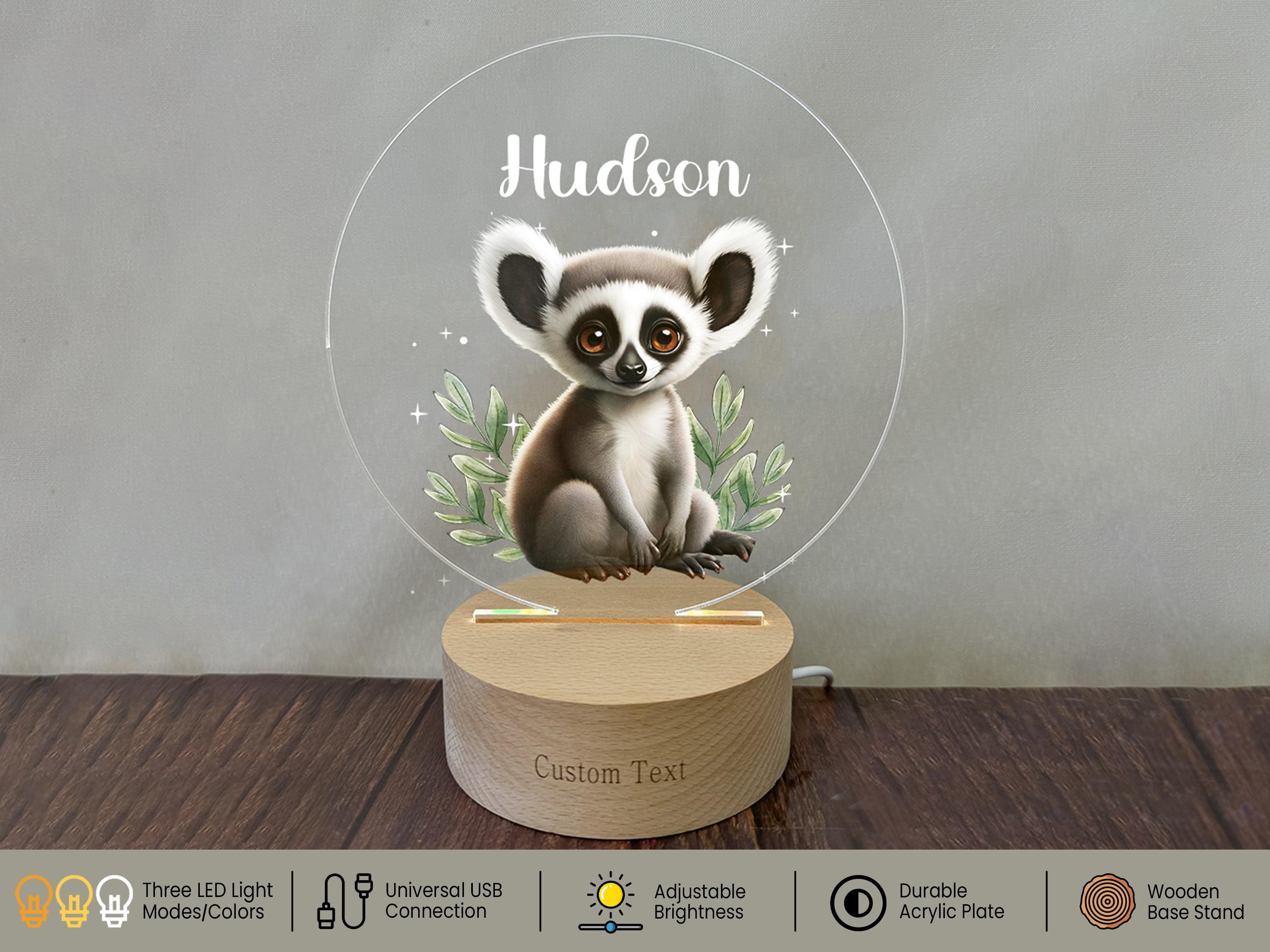 Custom Lemur Night Light: Personalized Kids Bedroom Decor, a Thoughtful ...