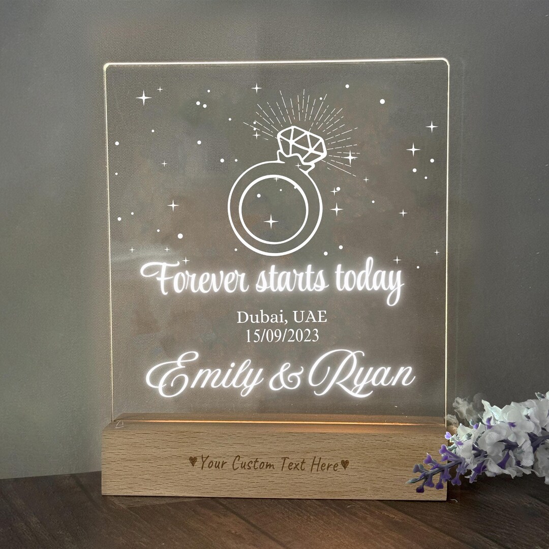 Personalized Engagement Ring Night Light: Romantic Couple Gift - Etsy