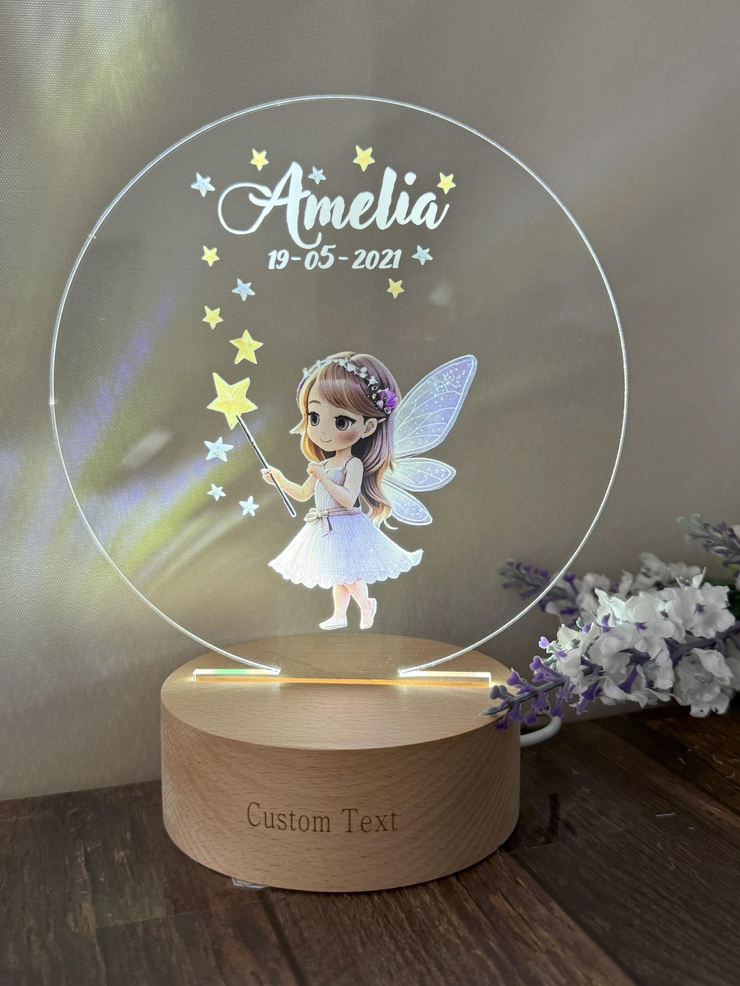 Custom Fairy Night Light Gift for Girls Room Decor, Custom Your Girl ...