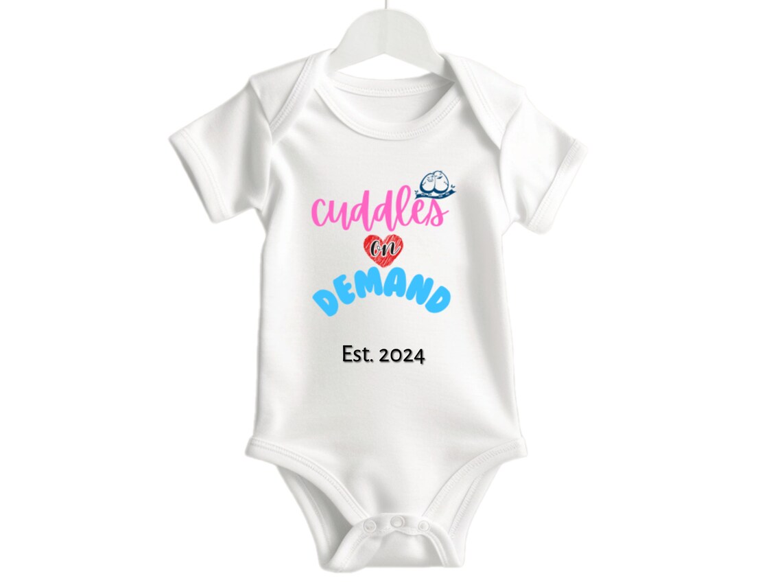 Custom 'cuddles on Demand' Baby Grow - Personalized Name Bodysuit, a ...