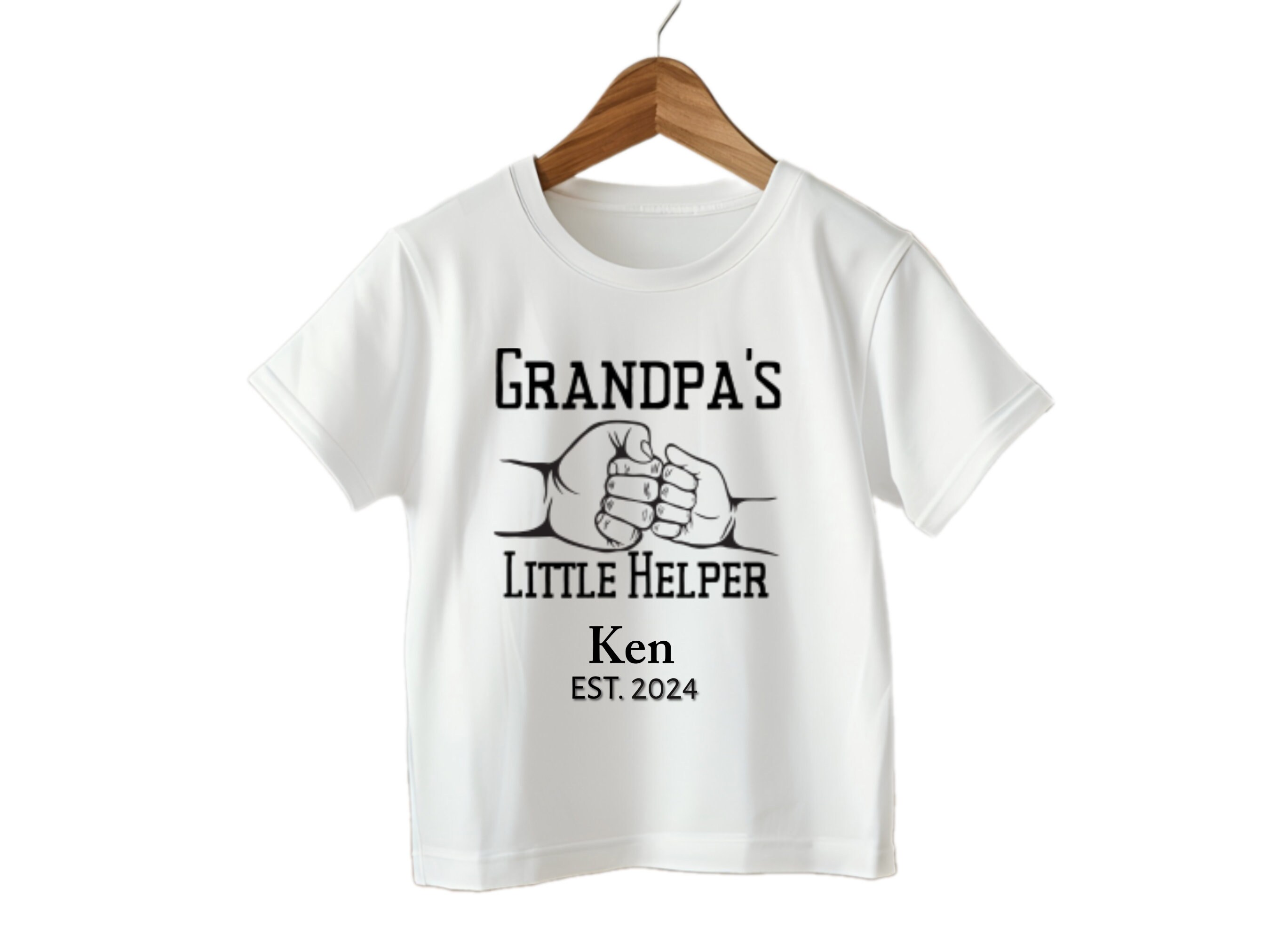 Grandpa's Little Helper Baby Grow: Custom Name Bodysuit, 1st Birthday ...