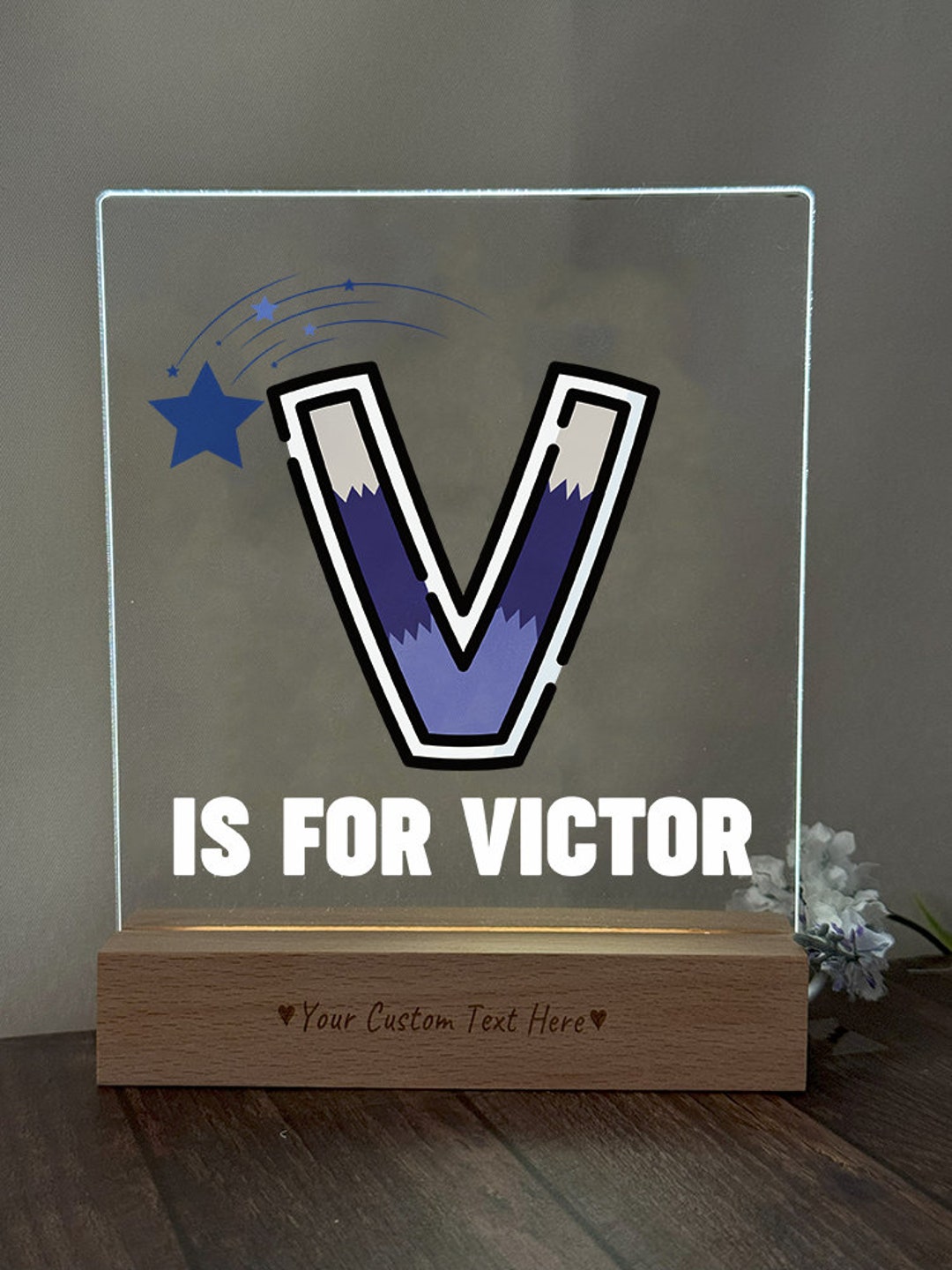 Personalized Initial Night Light | Custom Kids Bedroom Decor - Etsy
