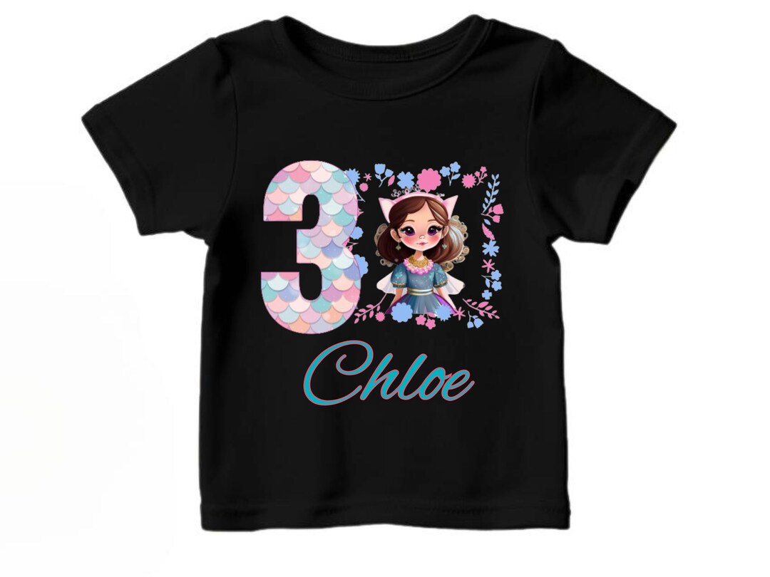 Custom 3rd Birthday Little Mermaid Girl Shirt Birthday Gift, Custom Your Toddler Name and ...