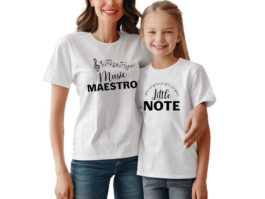 Custom Music Maestro Matching Shirt Set: Personalized Mother Daughter ...