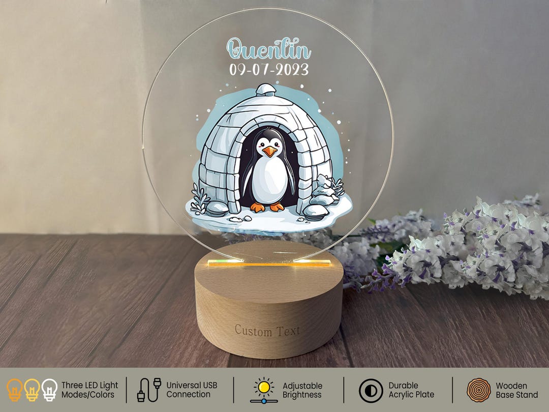Baby Penguin Night Light for Kids Bedroom and Nursery Decor ...